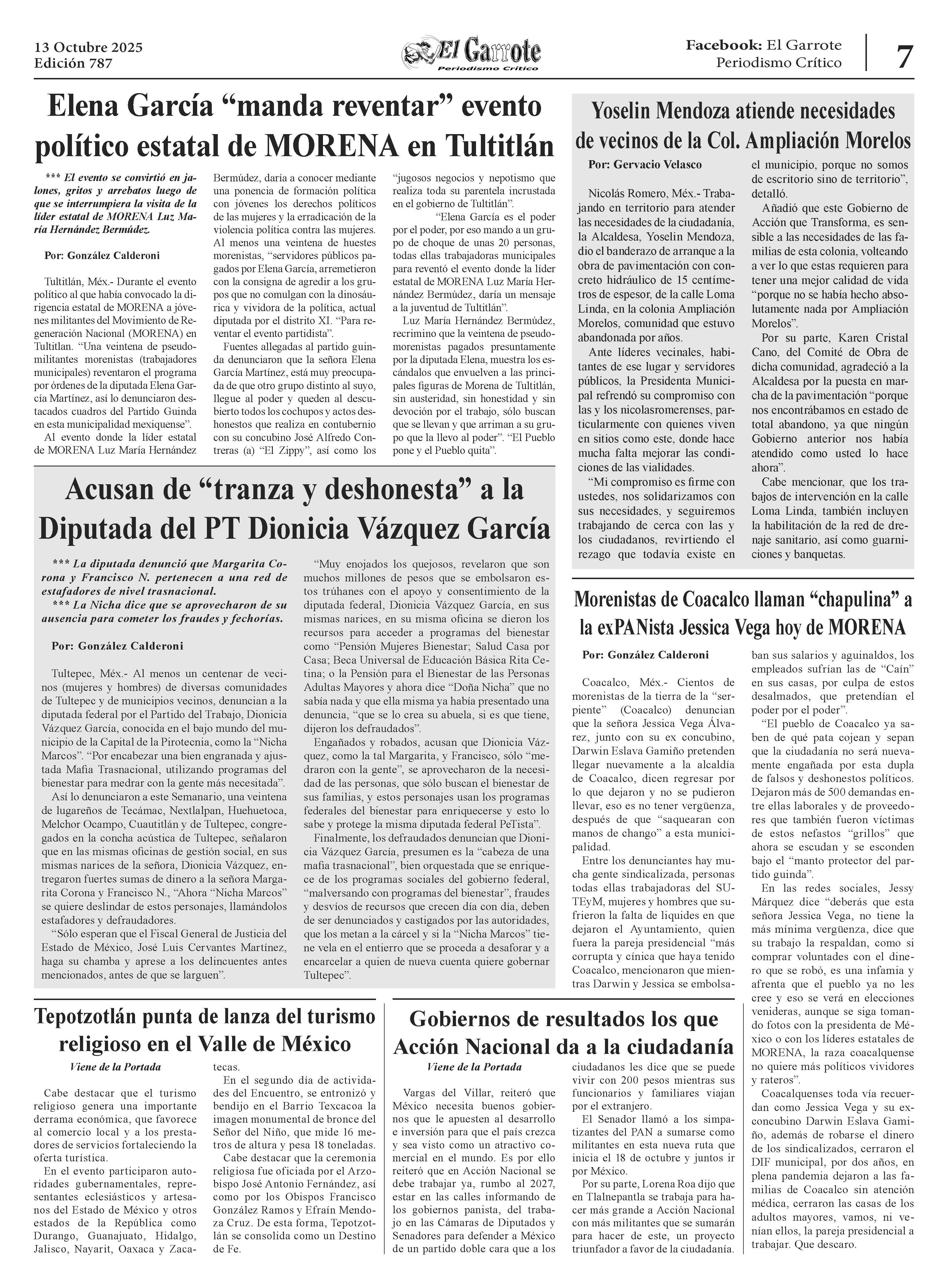 Edición 787 del Periódico El Garrote – El Garrote Periodismo Crítico